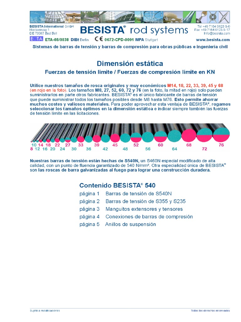 Besista - Dimensión Estática de Tirantes y Barras de Compresión | PDF