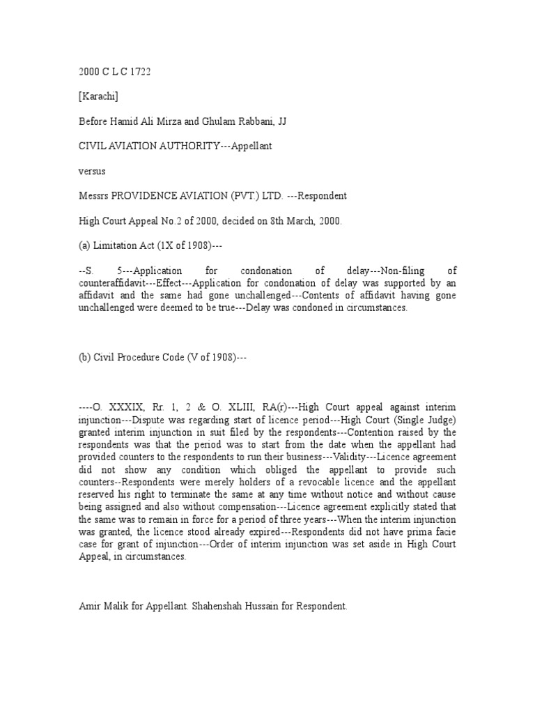 Set Aside of Interim Injunction Granted in Favor of Respondent After ...