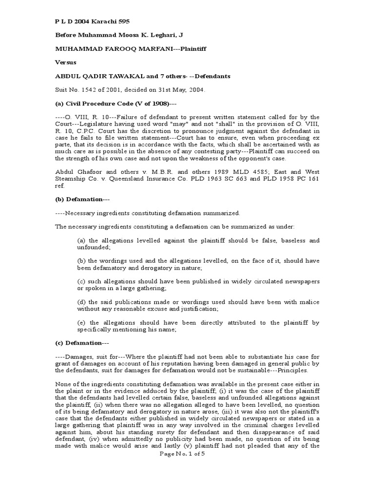 Judgment on a Civil Suit Regarding Recovery of Penalty Amount Paid by ...