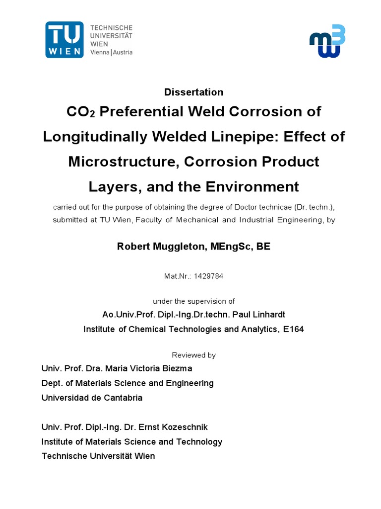 CO2 Preferential Weld Corrosion of Longitudinally Welded Linepipe ...