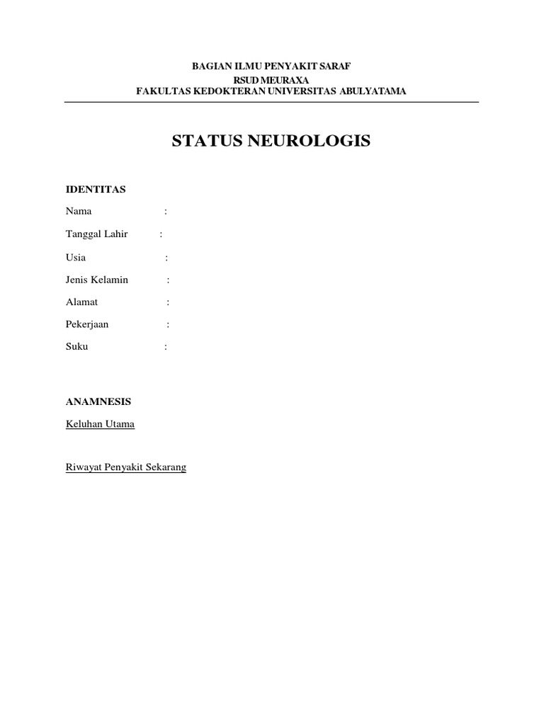 Status Neurologis | PDF