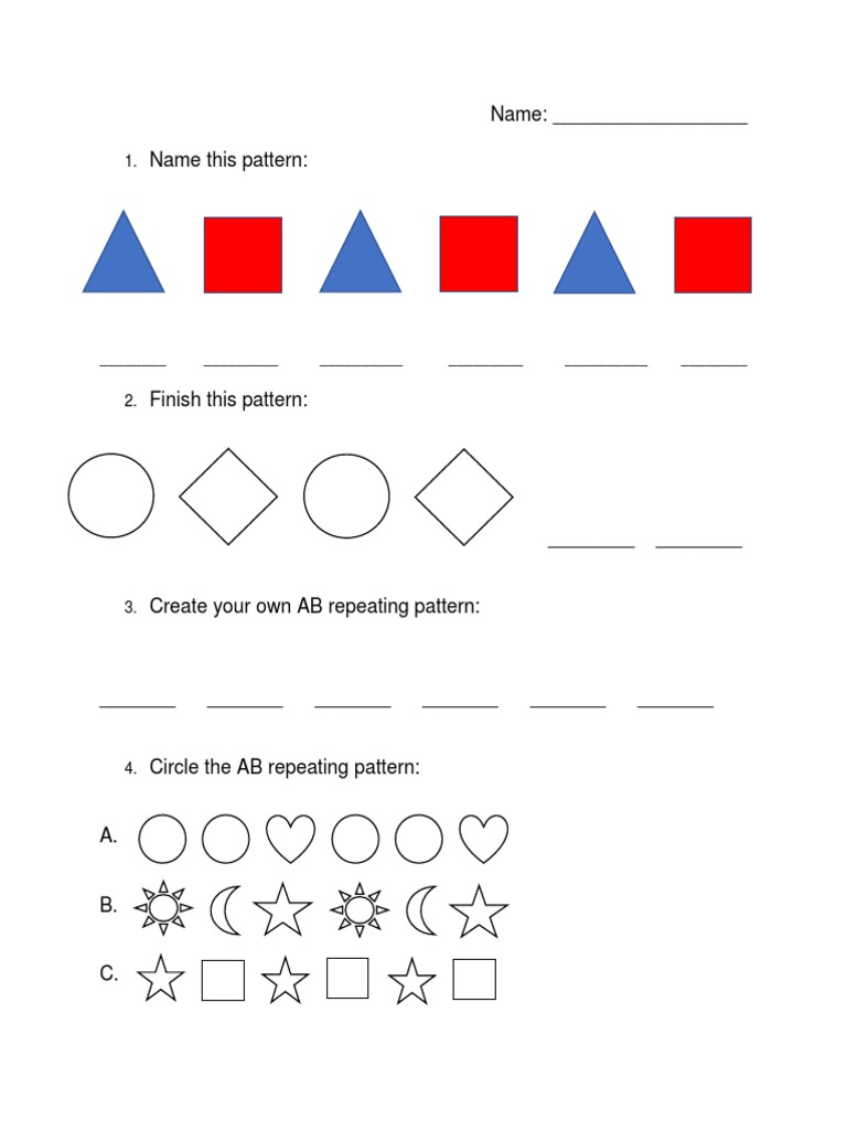 Repeating Patterns Assessment | PDF