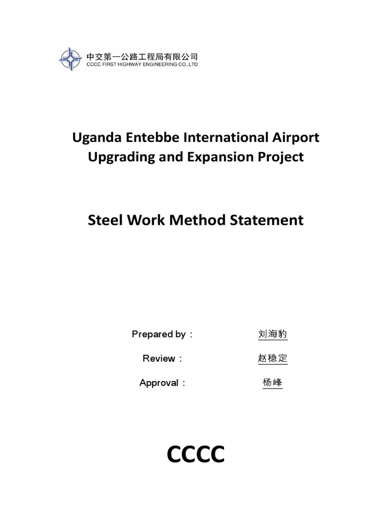 Detailed Method Statement for the Lifting and Installation of Steel ...