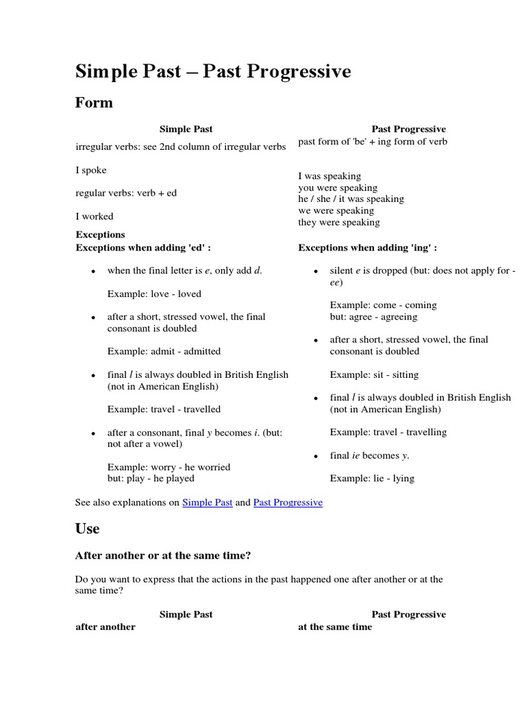Simple Past Past Progressive | PDF | Morphology | Communication