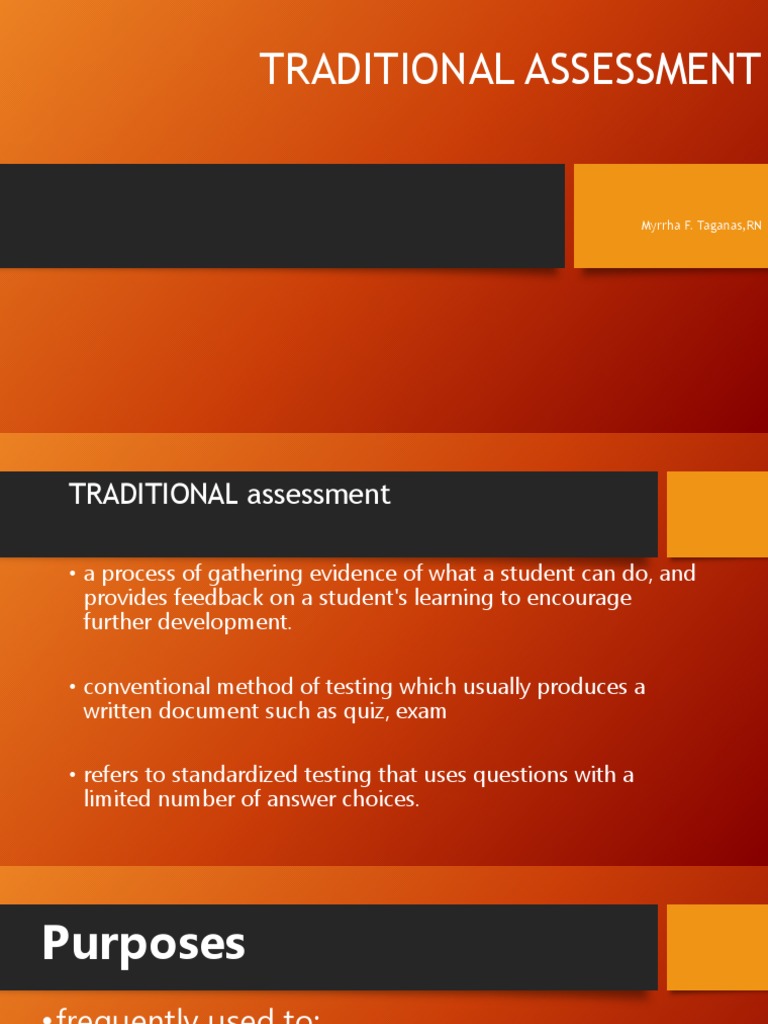 Traditional Assessment Report | PDF | Test (Assessment) | Multiple Choice