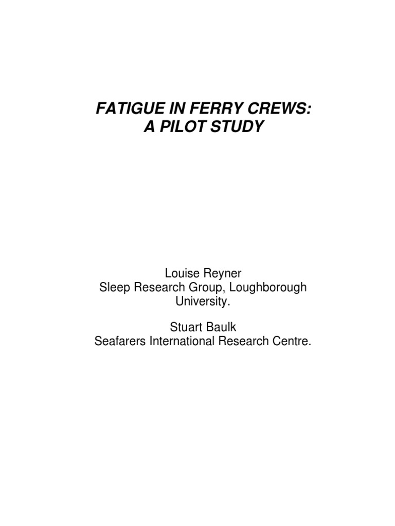 Fatigue Study in Ferry Crews | PDF | Sleep | Sailor