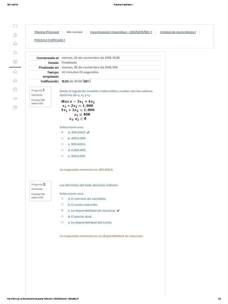 Práctica Calificada 1-2 - Investigacion Operativa I Telesup | PDF ...