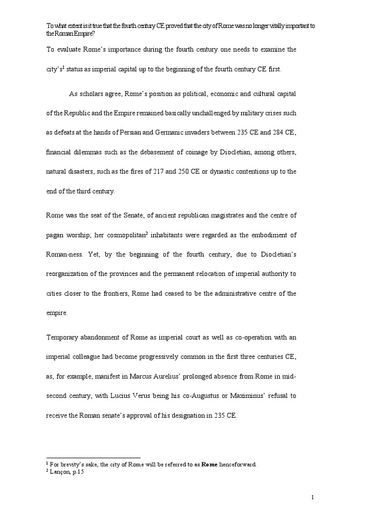 Importance of Rome | PDF | Ancient Rome | Roman Empire