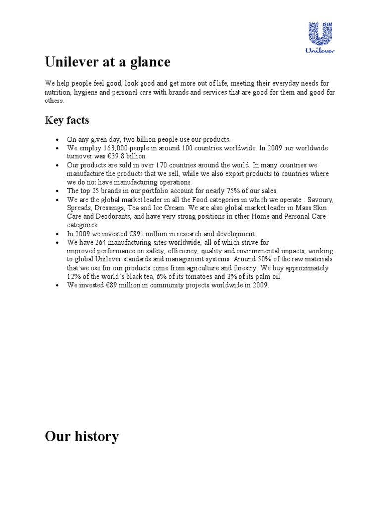 Unilever: Global Overview and Impact | PDF | Unilever | Employment
