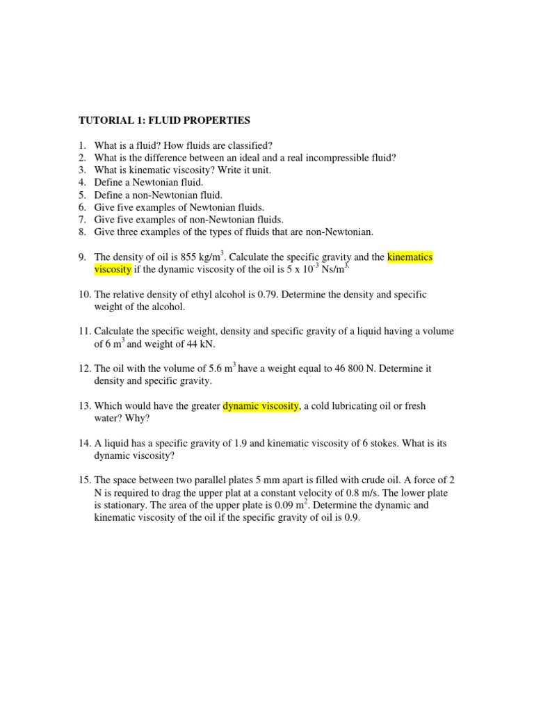 Fluid Properties and Viscosity Explained | PDF
