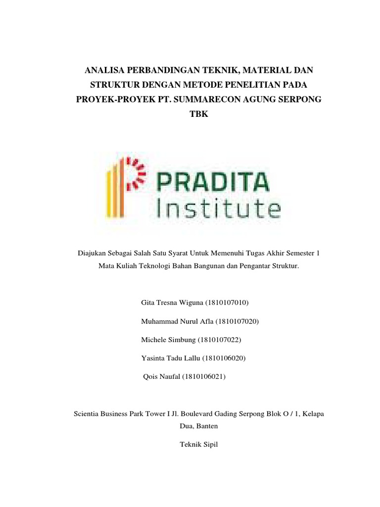 Perbandingan Teknik Dan Material Dengan Metode Penelitian Pada Proyek ...