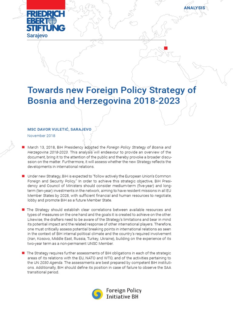 Towards New Foreign Policy Strategy of BiH 2018 - 2023 | PDF | Bosnia ...