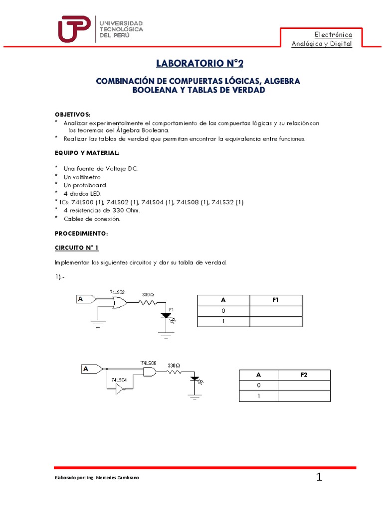 Compuertas Lógicas y Álgebra Booleana | PDF | Puerta lógica | Diseño electronico