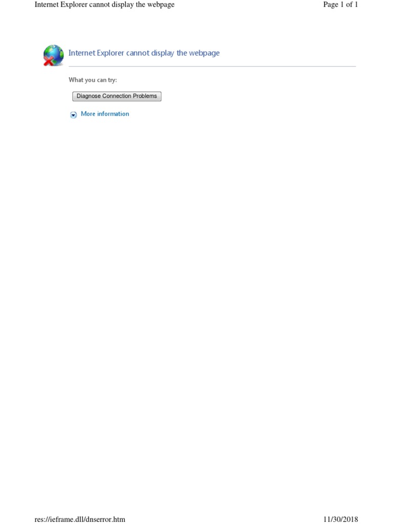 Internet Explorer Cannot Display The Webpage: What You Can Try | PDF ...