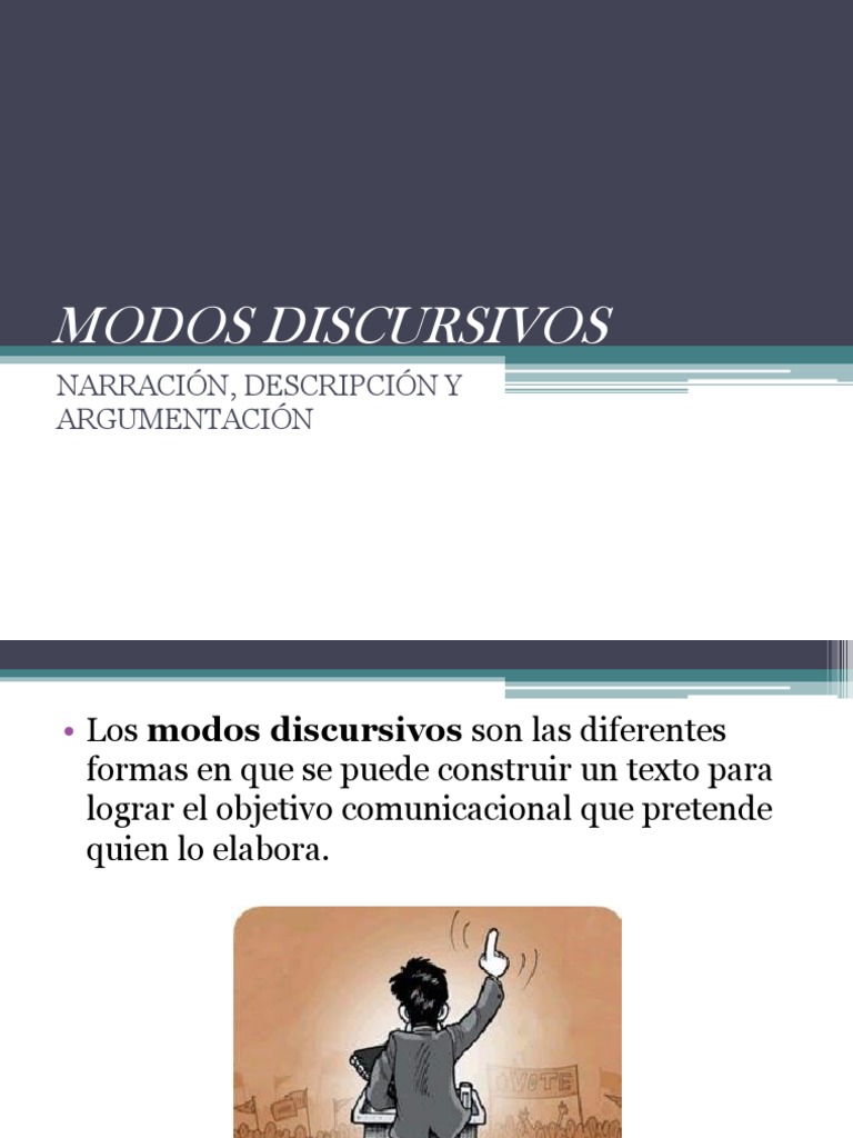 Modos del Discurso: Narración, Descripción y Argumentación | PDF ...