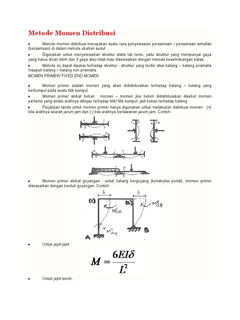 Metode Momen Distribusi (AS3) | PDF