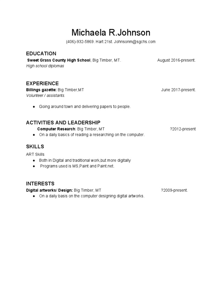 Michaela Johnson - Resume Template | PDF | Social Science