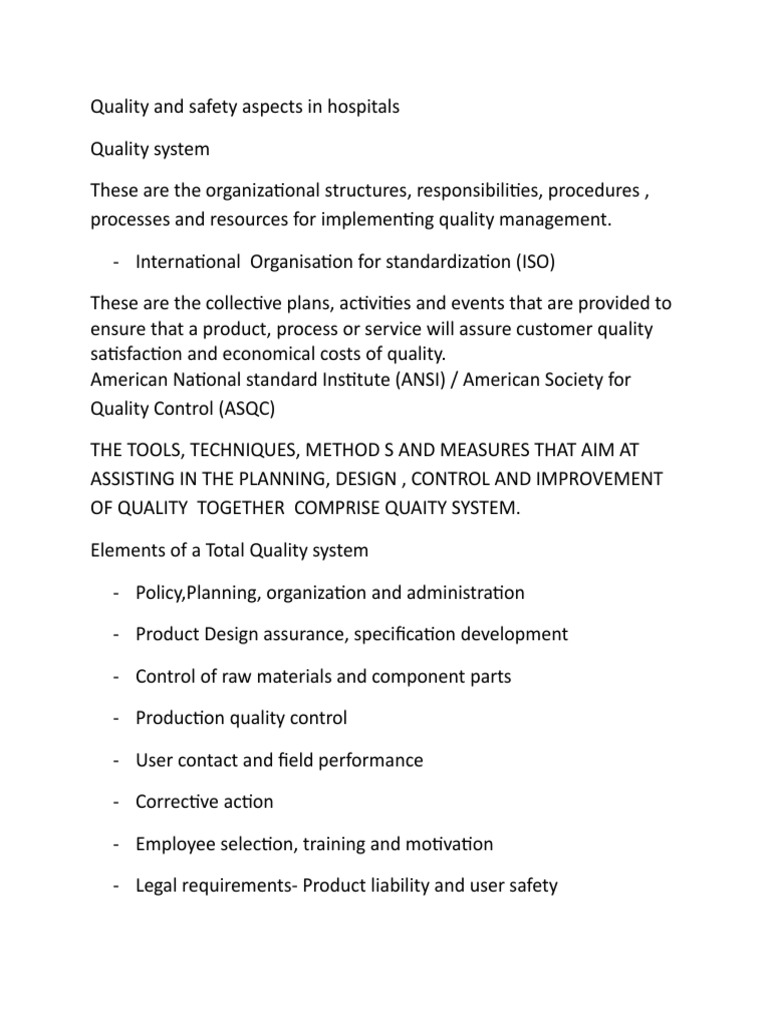 ISO Standards for Hospital Quality Systems | PDF | Iso 9000 | Quality ...