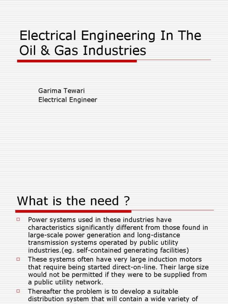 Electrical Engineering in The Oil & Gas Industries | Download Free PDF ...