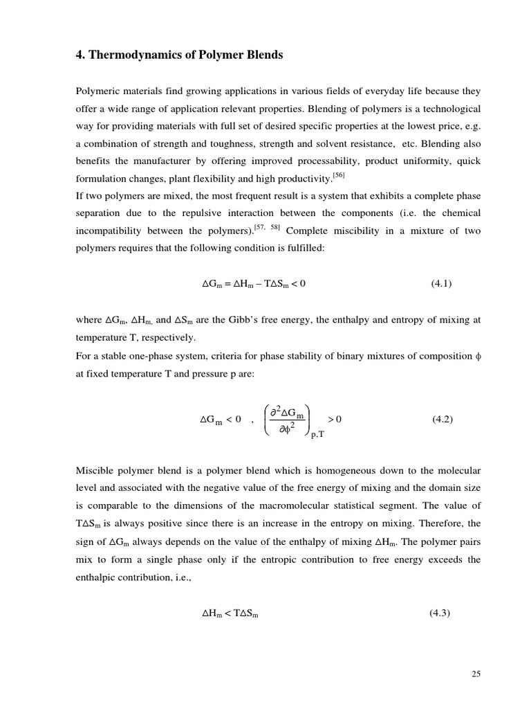 Thermodynamics of Polymer Blends PDF | PDF | Phase (Matter) | Polymers