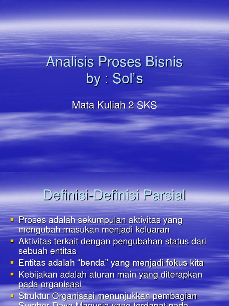 Analisis Proses Bisnis | PDF