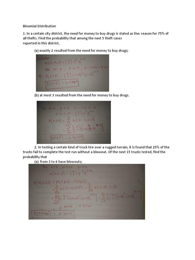 Binomial and Multinomial Distribution | PDF