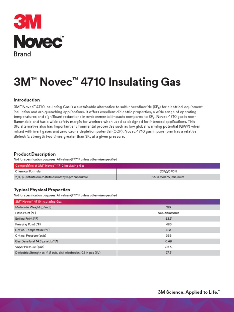 SF6 Novec 4710 | PDF | Electrical Breakdown | Insulator (Electricity)
