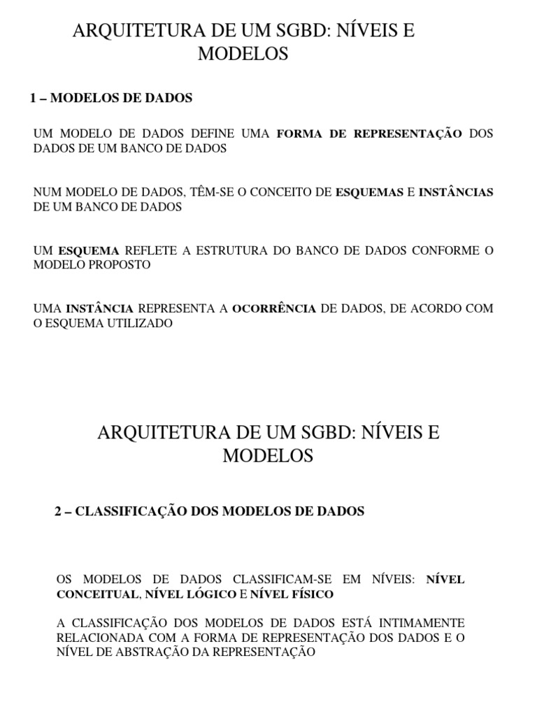 2 Arquitetura de Um SGBD | PDF