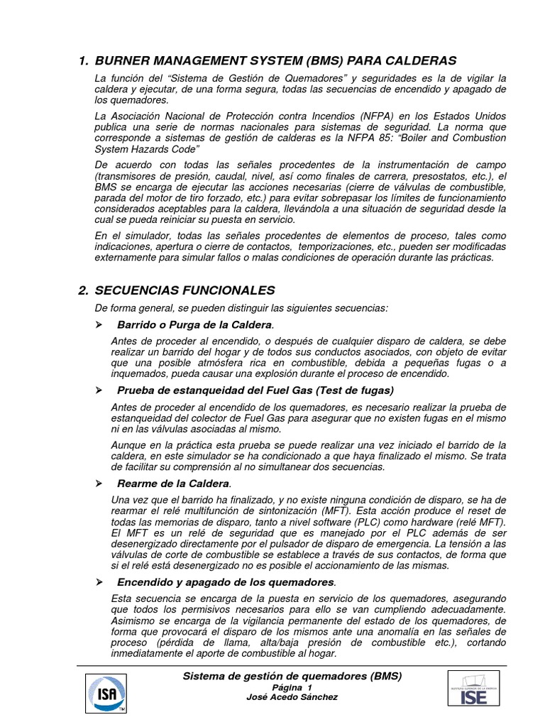 1 Burner Management System (BMS) para Calderas | PDF | Gases | Energy ...