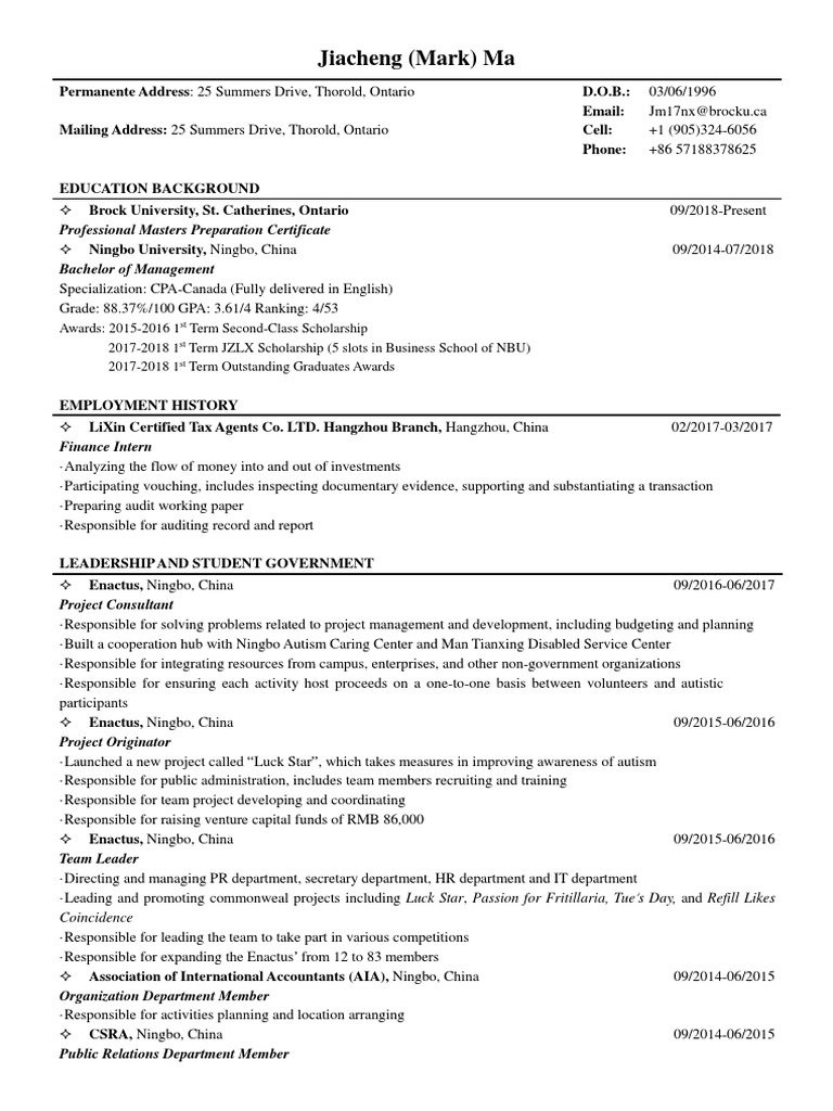 Mark Resume | Download Free PDF | Competition | Entrepreneurship
