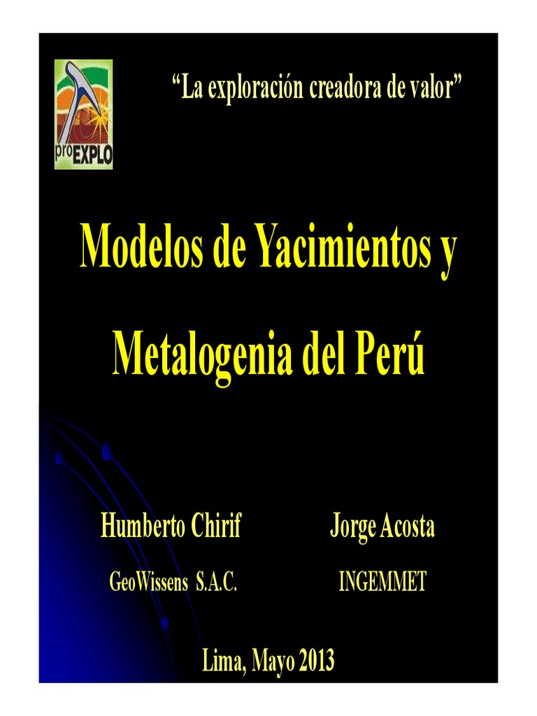 1 Modelos de Yacimientos y Metalogenia Del Peru PDF | PDF