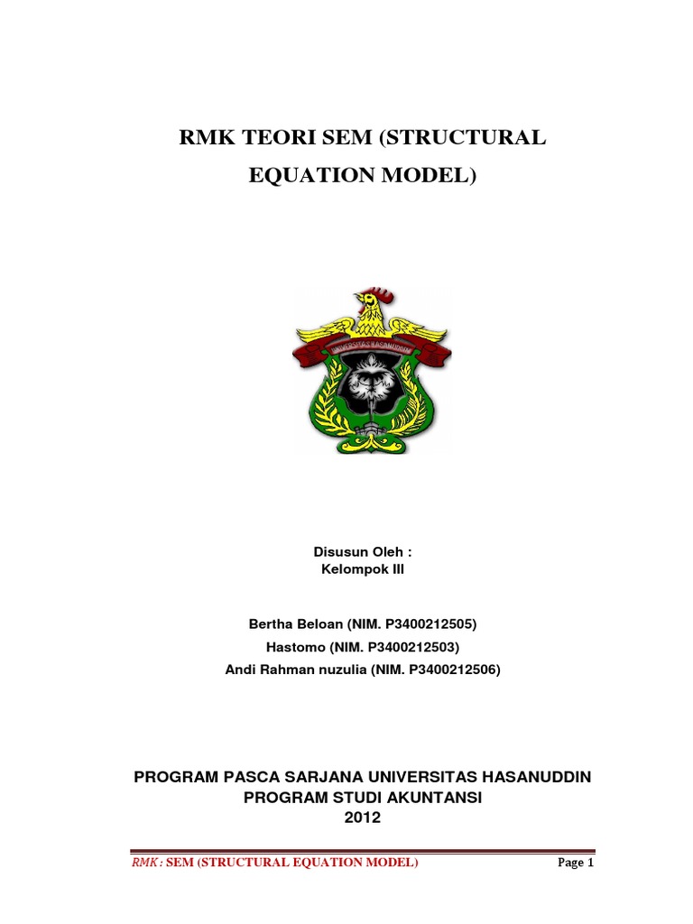 Teori Sem Structural Equation Model - Seputar Model