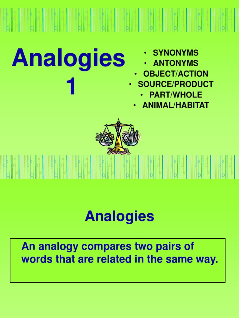 Analogies 1 Six Types of Analogies | PDF | Analogy | Nature
