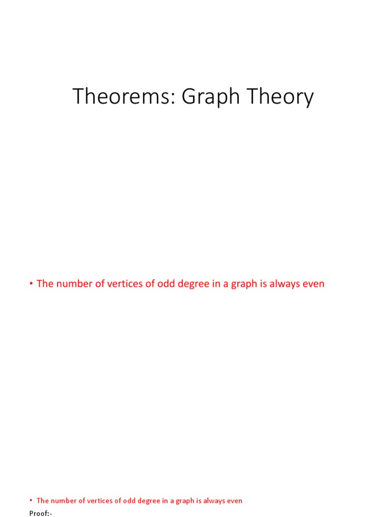 Theorems: Graph Theory | PDF | Vertex (Graph Theory) | Theoretical Computer Science