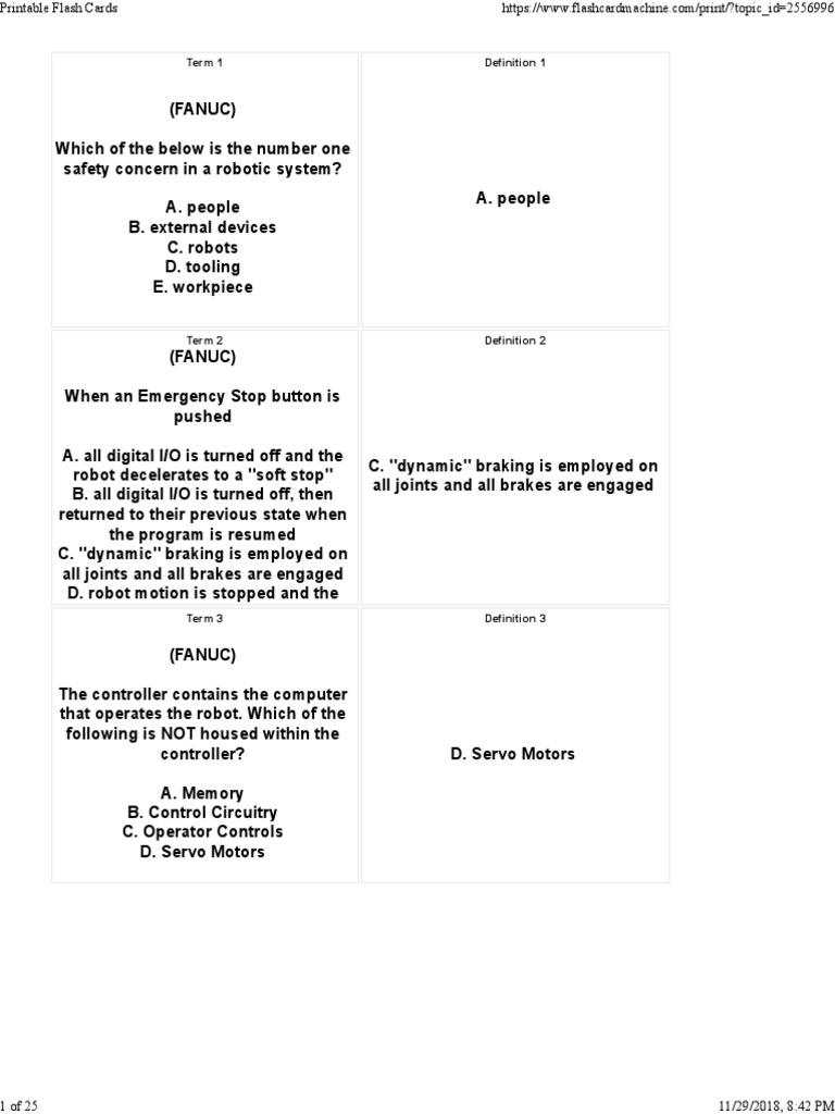 FANUC Flash Cards | PDF | Cartesian Coordinate System | Flash Memory