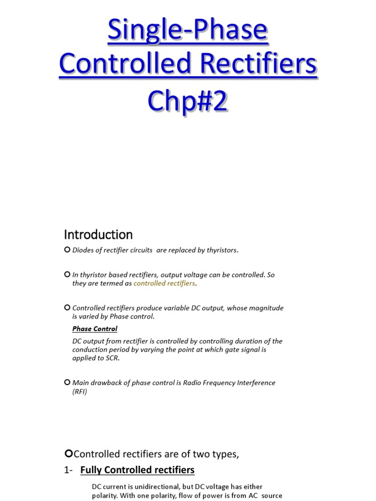 Single-Phase Controlled Rectifiers Chp#2 | PDF