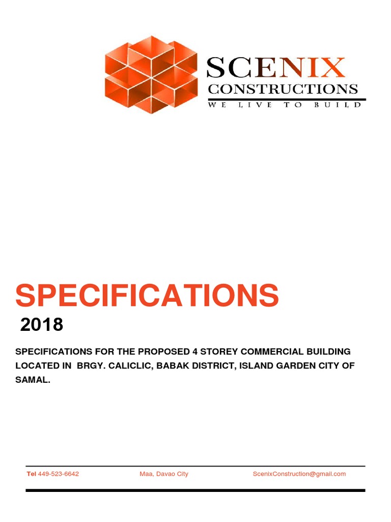 Outline Specifications For General Construction | PDF | Pipe (Fluid ...