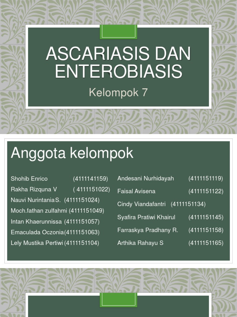 Tutor 4 Ascariasis + Enterobiasis | PDF | Ilmu Sosial | Kesehatan Holistik