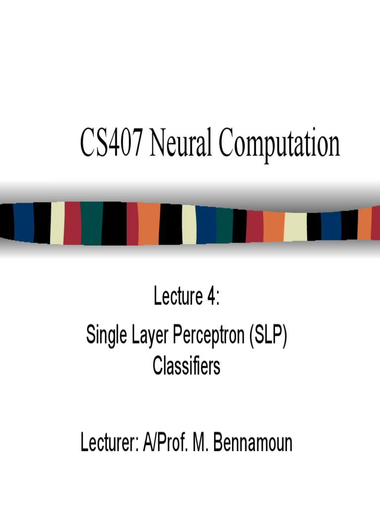Single Layer Perceptron | PDF | Statistical Classification ...