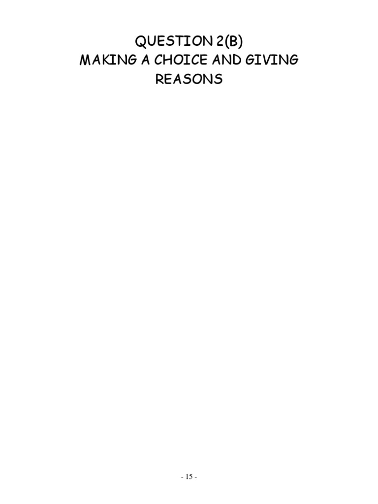 Making A Choice and Giving Reasons | PDF | Hobbies | Biscuit