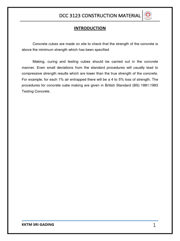 Concrete Cube Testing Procedures | PDF | Strength Of Materials | Concrete