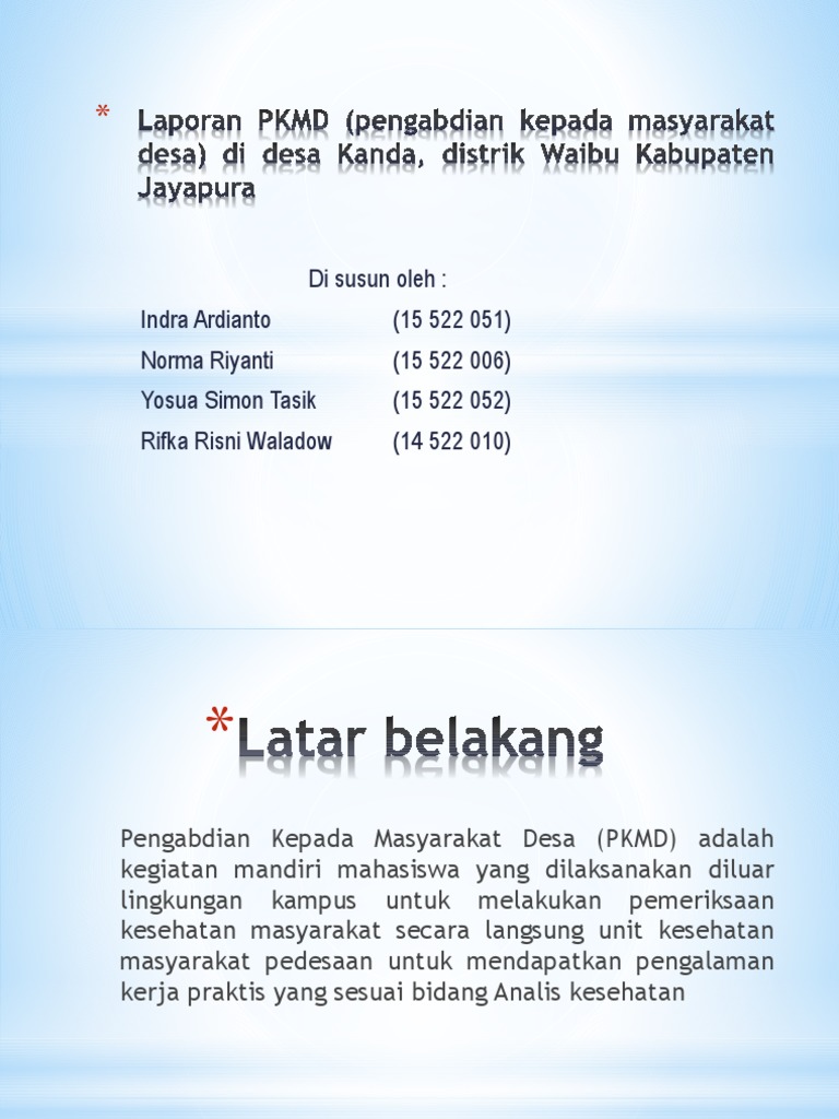 Laporan PKMD Kesehatan Desa Kanda | PDF