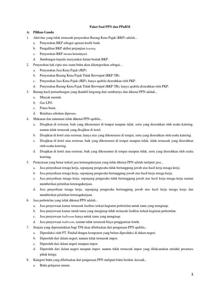 (Soal) PPN Dan PPNBM | PDF