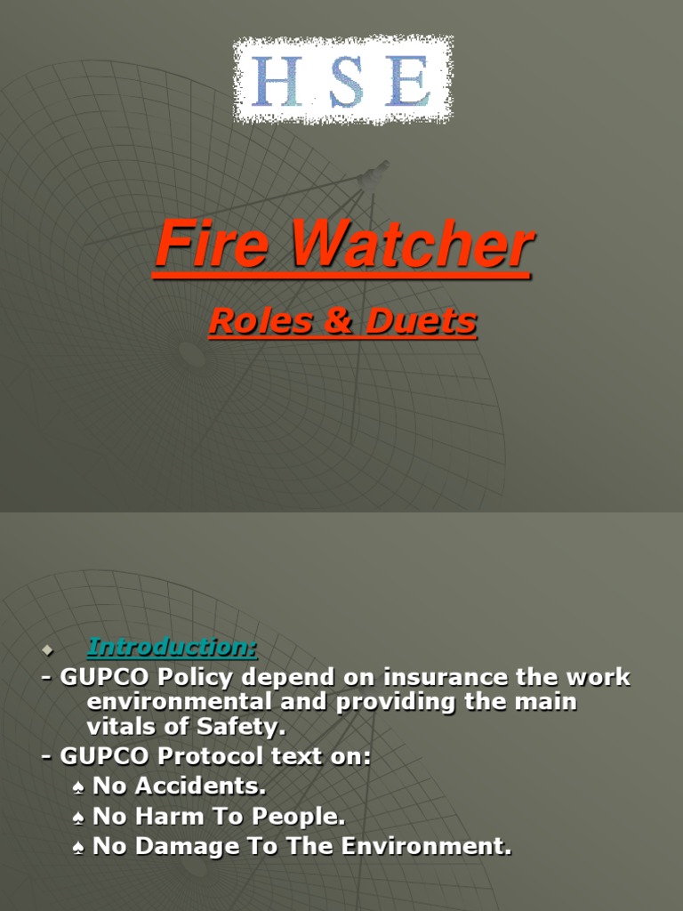 Fire Watcher: Roles & Duets | PDF | Fires | Safety