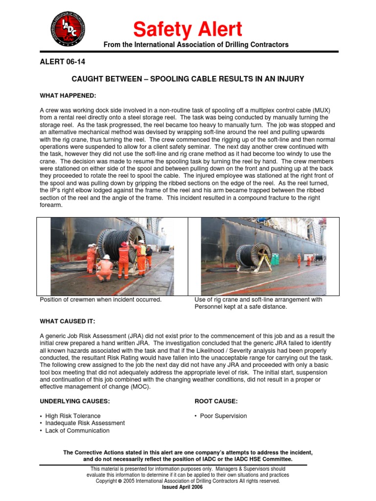 Caught Between - Spooling Cable Results in An Injury | PDF | Risk ...