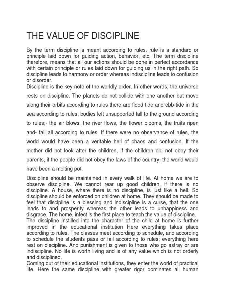 The Value of Discipline | PDF | Homework | Geometry