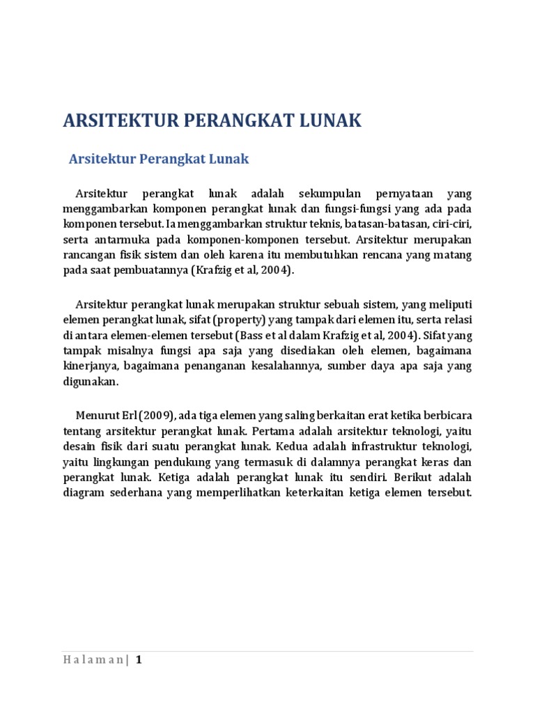 Arsitektur Perangkat Lunak | PDF