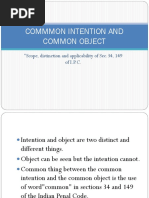 The Difference Between Common Intention and Common Object | PDF | Crime & Violence | Crime Thriller