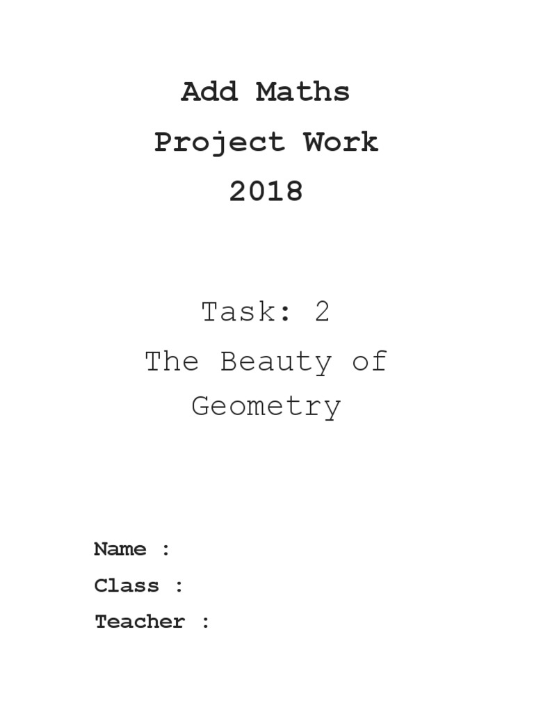 Add Maths Project Folio | PDF | Non Euclidean Geometry | Geometry
