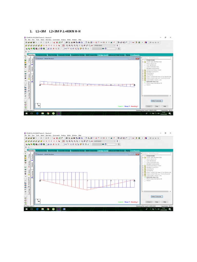 L1 3M L2 3M P.L 40KN H-H | PDF